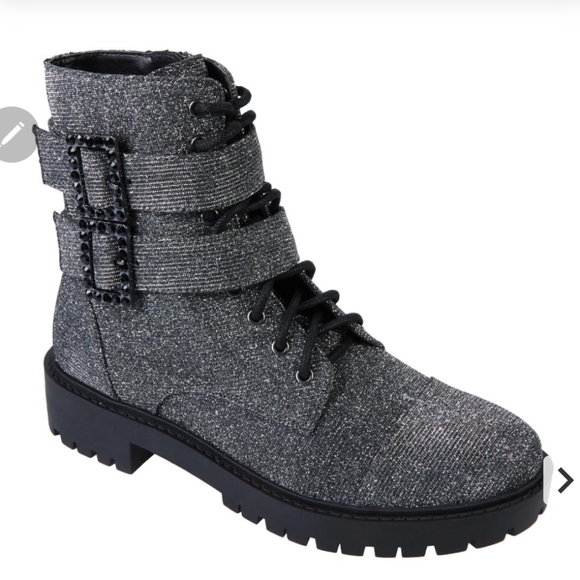 Jessica Simpson | Shoes | Silver Combat Boots Jessica Simpson ...